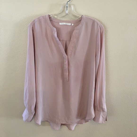 Violet & Claire | Tops | Violet Claire Blush Pink Long Sleeve Blouse M ...